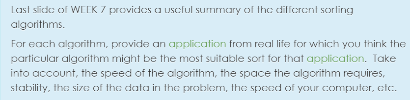 Solved Last slide of WEEK 7 provides a useful summary of the | Chegg.com