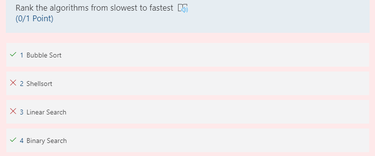 Solved Rank the algorithms from slowest to fastest 15 (0/1 | Chegg.com