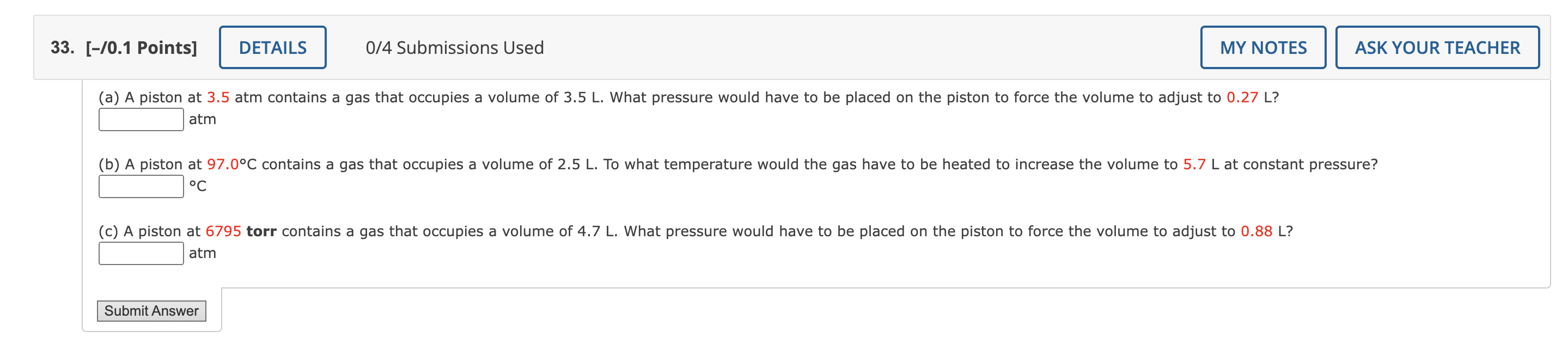 Solved [-/0.1 Points] 0/4 Submissions Used tm ∘C atm | Chegg.com