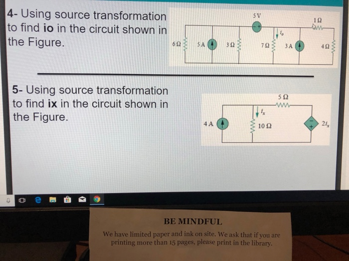 Solved 4- Using source transformation to find io in the | Chegg.com