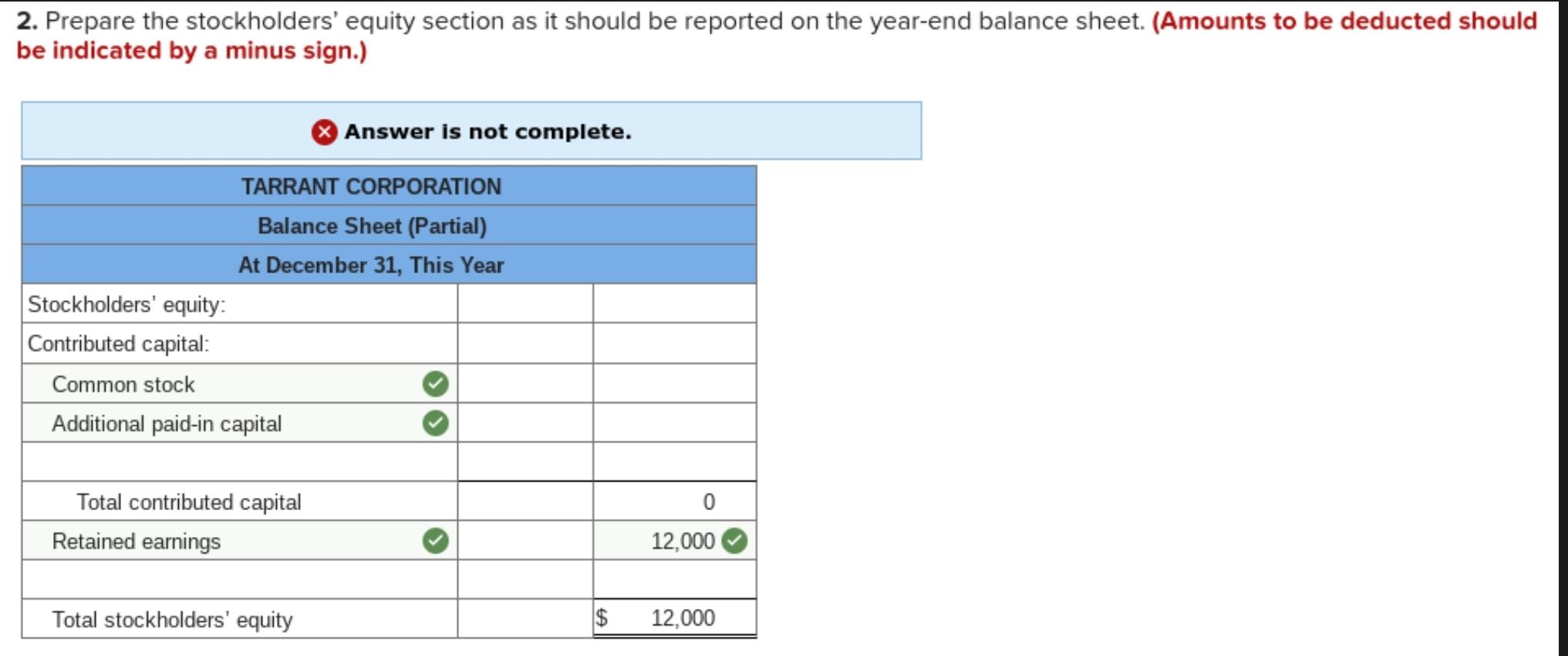 Solved Tarrant Corporation was organized this year to | Chegg.com