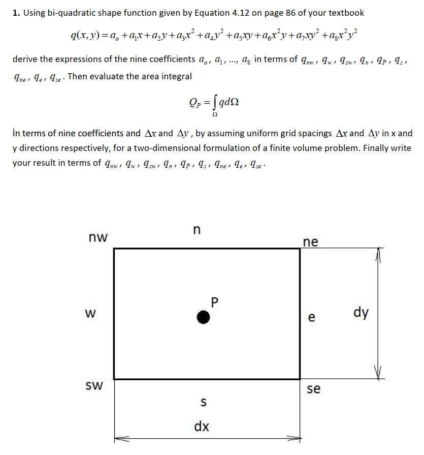 Solved using be quadratic shape function given by Joel H. | Chegg.com