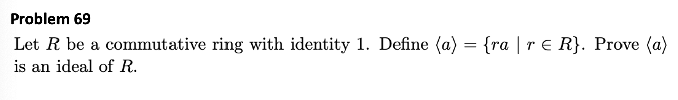 Solved Problem 69 Let R be a commutative ring with identity | Chegg.com