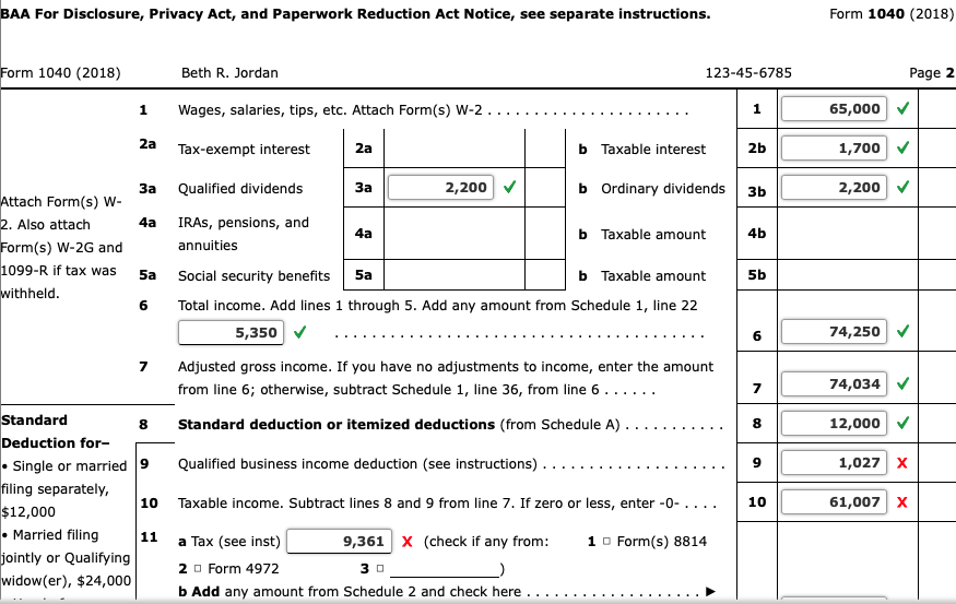 This problem is for the 2018 tax year. Beth R. Jordan | Chegg.com