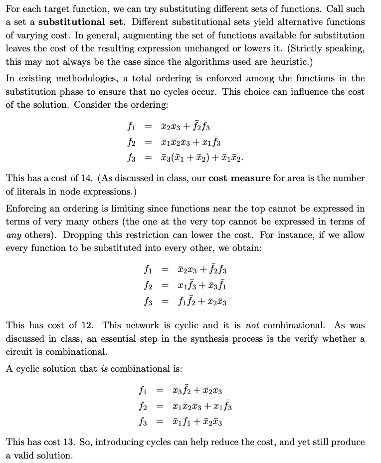Solved 2. Synthesis of Cyclic Combinational Circuits The | Chegg.com