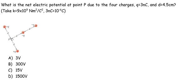 Solved What is the net electric potential at point P due to | Chegg.com