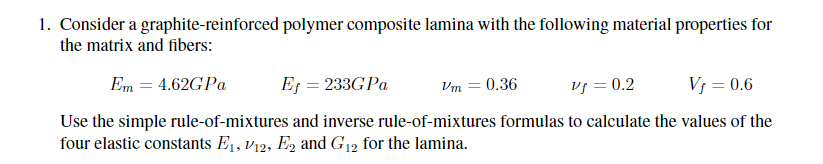 Solved 1. Consider a graphite-reinforced polymer composite | Chegg.com