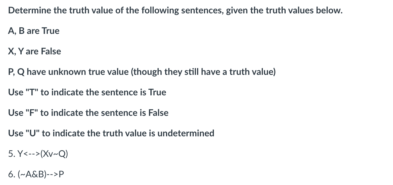 Solved Determine the truth value of the following sentences, | Chegg.com