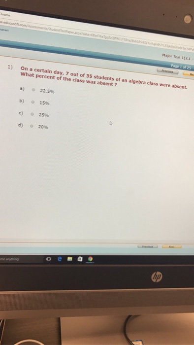 Solved Major Test 1(2. 1) On a certain day, 7 out of 35 | Chegg.com