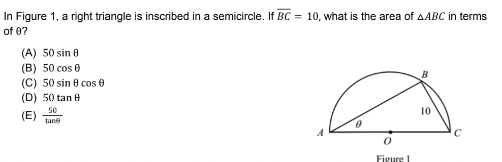 Solved In Figure 1 , a right triangle is inscribed in a | Chegg.com