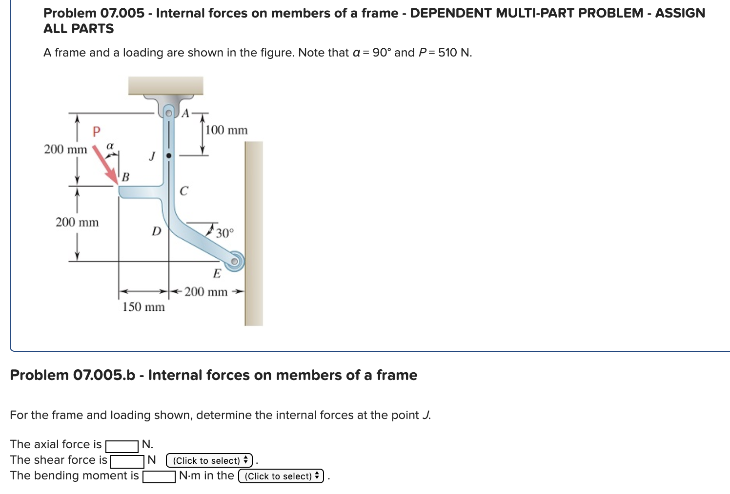 Solved Problem 07.005 - Internal forces on members of a | Chegg.com