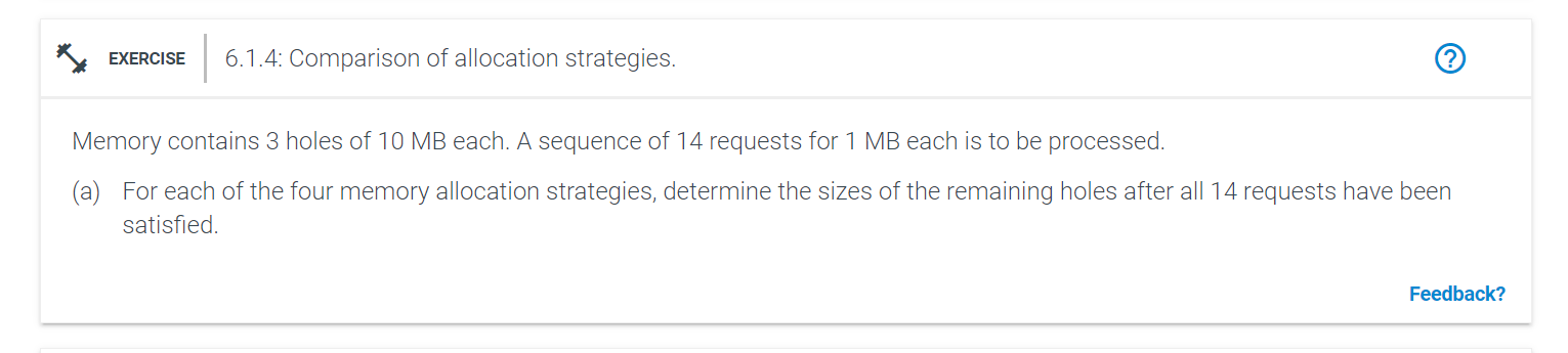 Solved EXERCISE 6.1.4: Comparison of allocation strategies. | Chegg.com