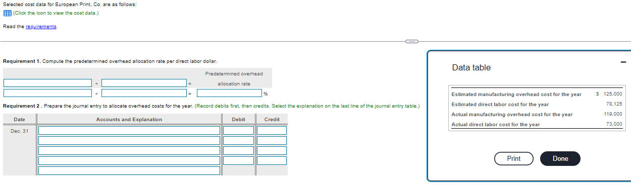 Solved Read the requirements.Requirement 1. ﻿Compute the | Chegg.com