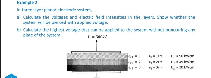 Solved Example2 In three layer planar electrode system, a) | Chegg.com