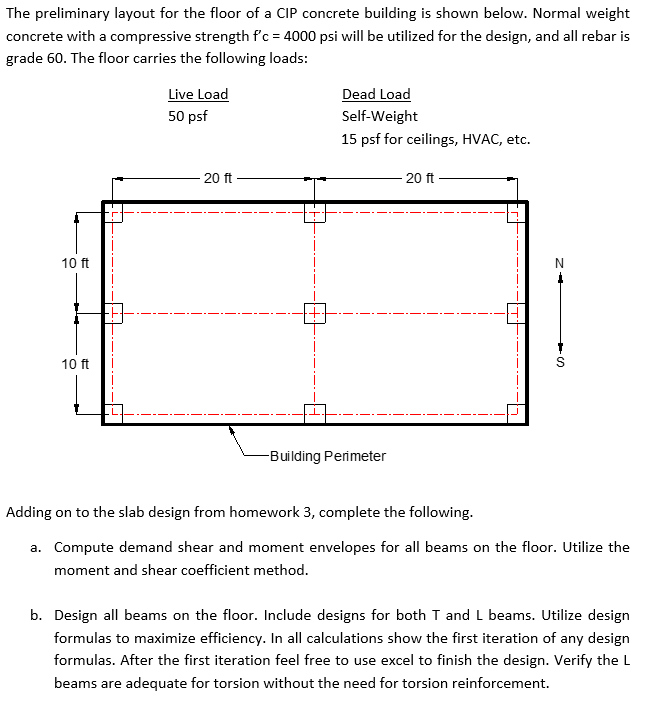 Solved Slab height is 5" with 2ftx2ft columns. The drawings | Chegg.com