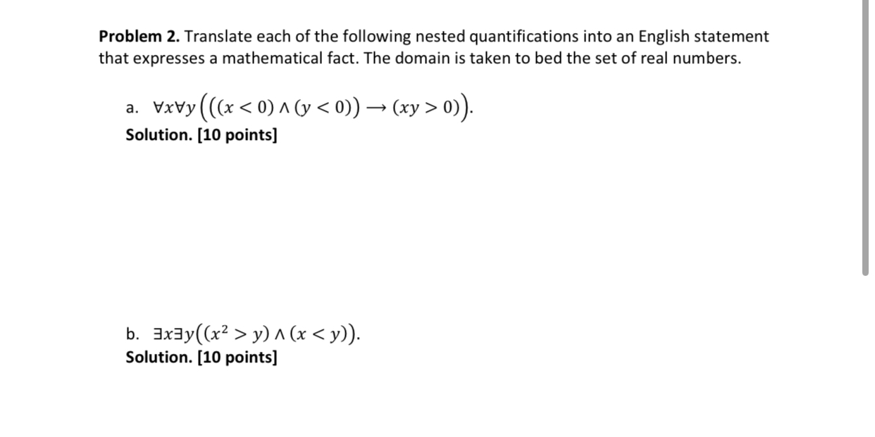 Solved Problem 2. Translate each of the following nested | Chegg.com