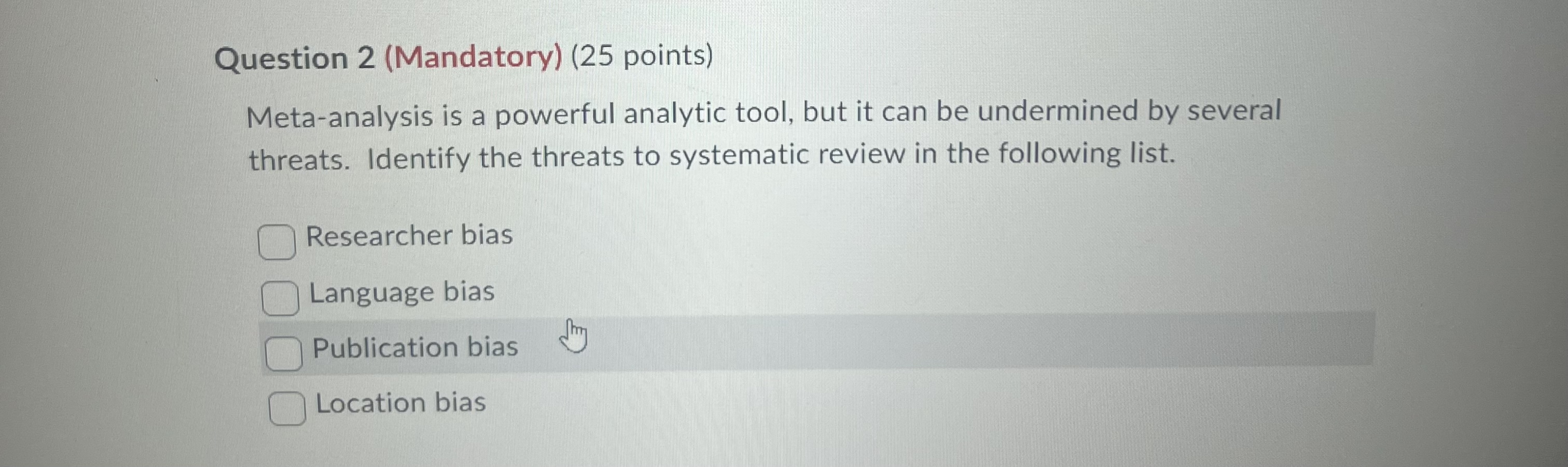 Solved Meta-analysis is a powerful analytic tool, but it can | Chegg.com