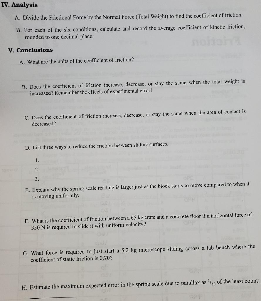 Solved PHYS 1114 FRICTION LAB. POSTING AGAIN W/EXPIRIMENT. | Chegg.com