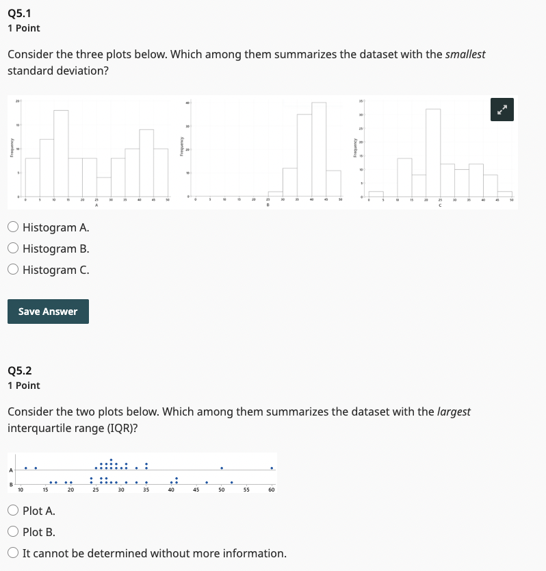 Solved Q5.11 PointConsider the three plots below. Which | Chegg.com Solved Q5.11 PointConsider the three plots below. Which | Chegg.com