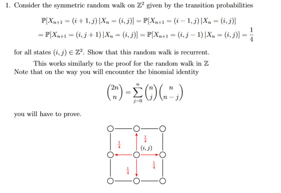 Solved Consider The Symmetric Random Walk On Z2 ﻿given By