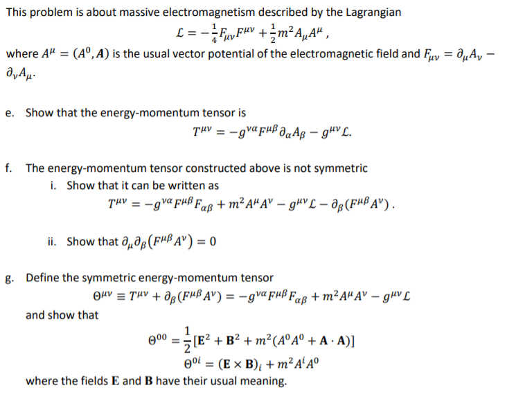 Solved This problem is about massive electromagnetism | Chegg.com