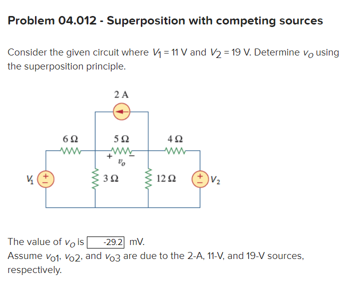 Solved Problem 04.012 - Superposition with competing sources | Chegg.com