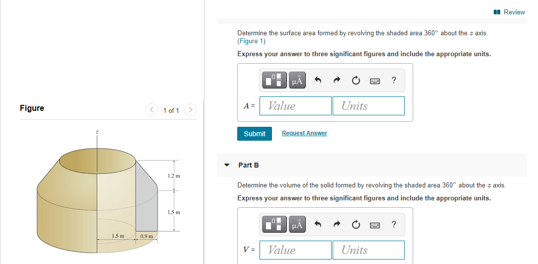 Solved Review Determine the surface area formed by revolving | Chegg.com