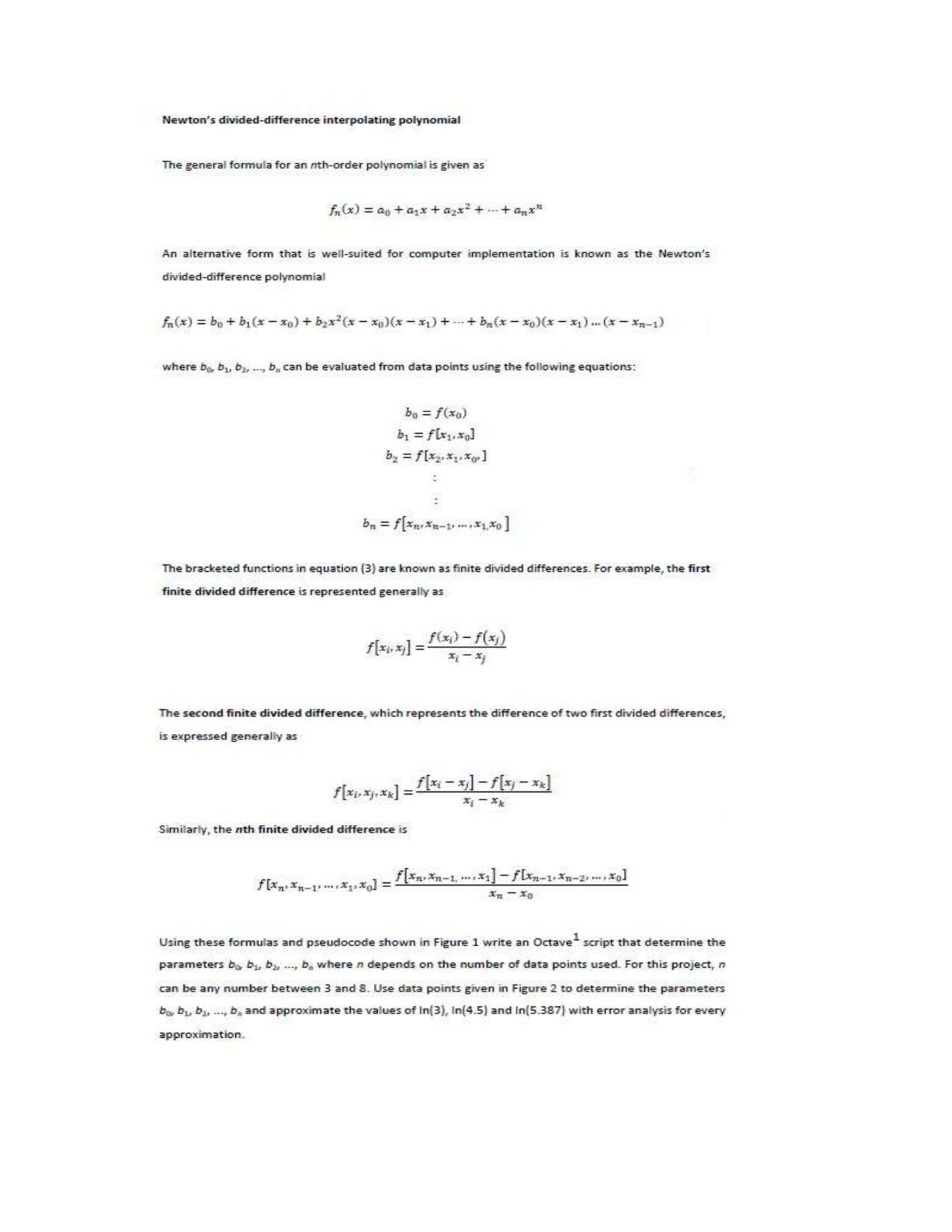 Solved Newtons Divided Difference Interpolating Polynomial 