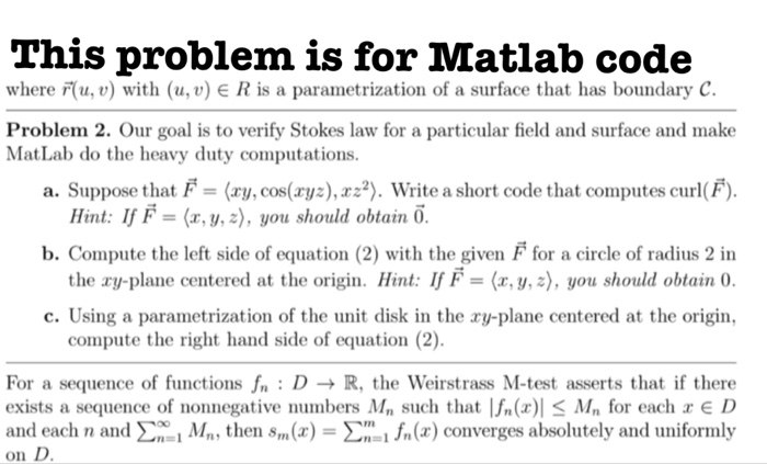 Solved This problem is for Matlab code where lu, v) with | Chegg.com