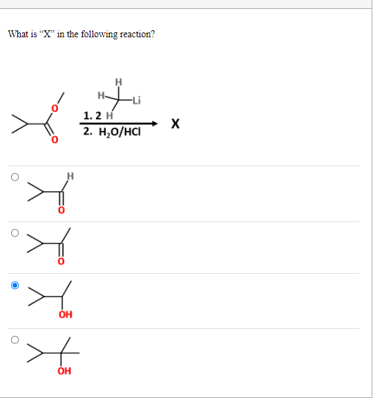 Solved For the following reaction: OH H Select the | Chegg.com
