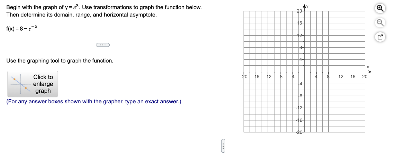 Solved Begin With The Graph Of Yex ﻿use Transformations To 