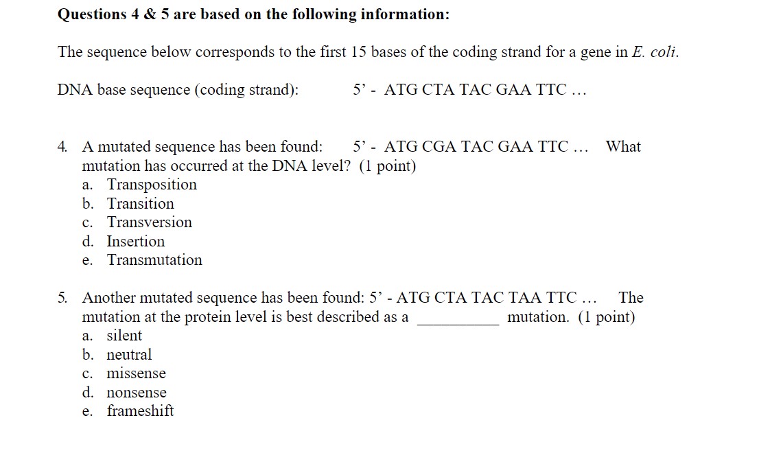Solved Questions 4&5 are based on the following information: | Chegg.com