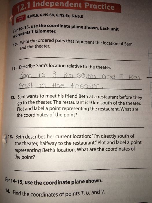 Solved 1 Independent Practice 6.NS.6, 6.NS.6b, 6.NS.6c, | Chegg.com