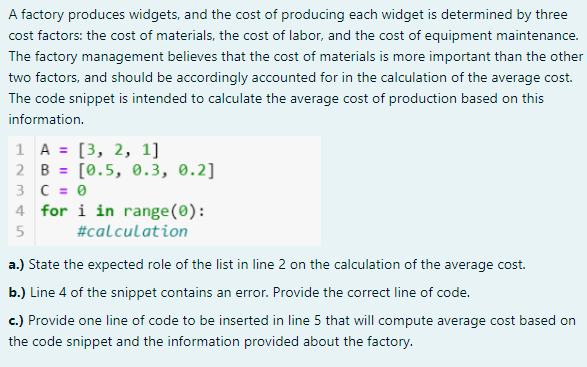 Solved A factory produces widgets, and the cost of producing | Chegg.com
