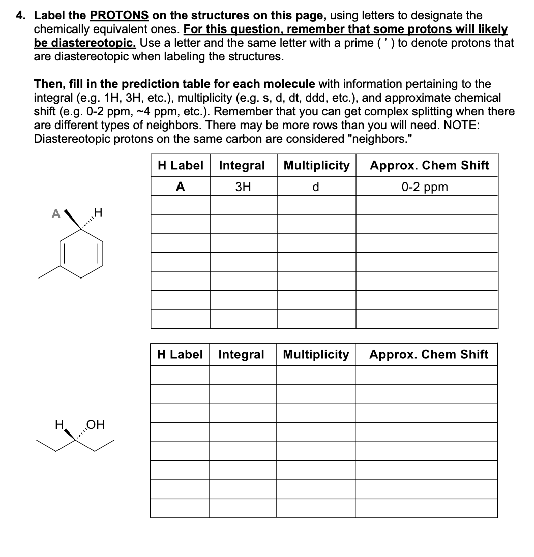 Solved Label the PROTONS on the structures on this page, | Chegg.com