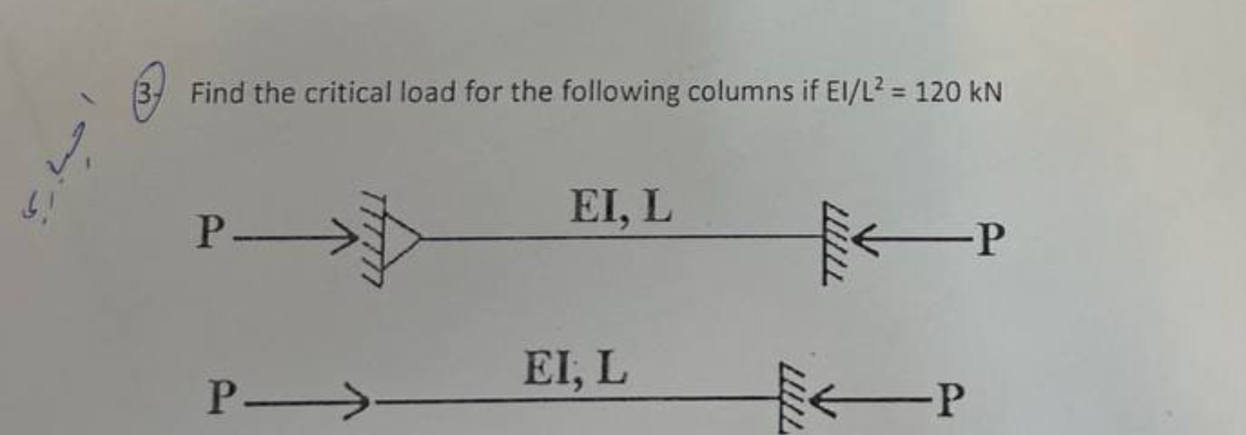 Solved Find the critical load for the following columns if | Chegg.com