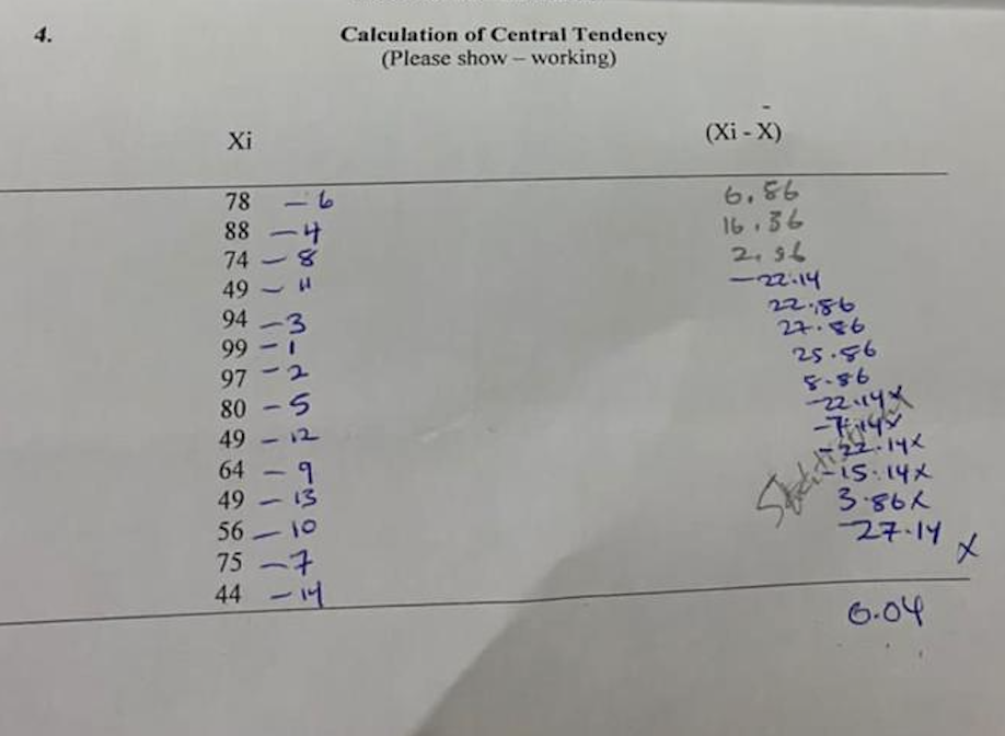 Solved Calculation of Central Tendency (Please show - | Chegg.com