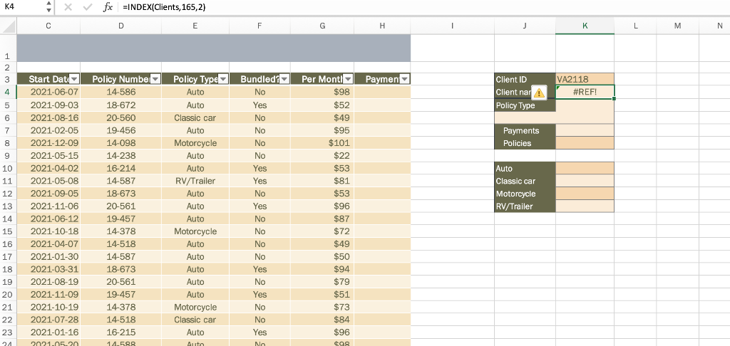 Solved Alex has created an area in the range J3:K8 for | Chegg.com