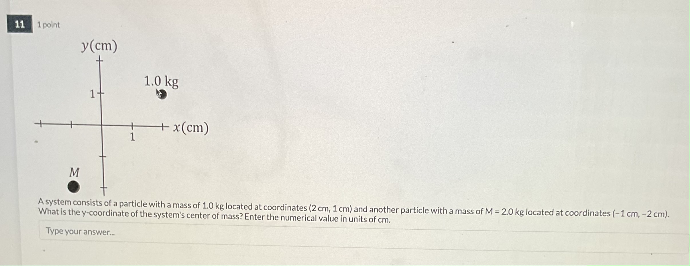 Solved A system consists of a particle with a mass of 1.0 kg | Chegg.com