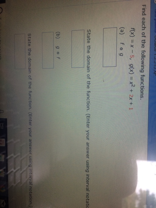 Solved Find each of the following functions. f(x) x -5, g(x) | Chegg.com