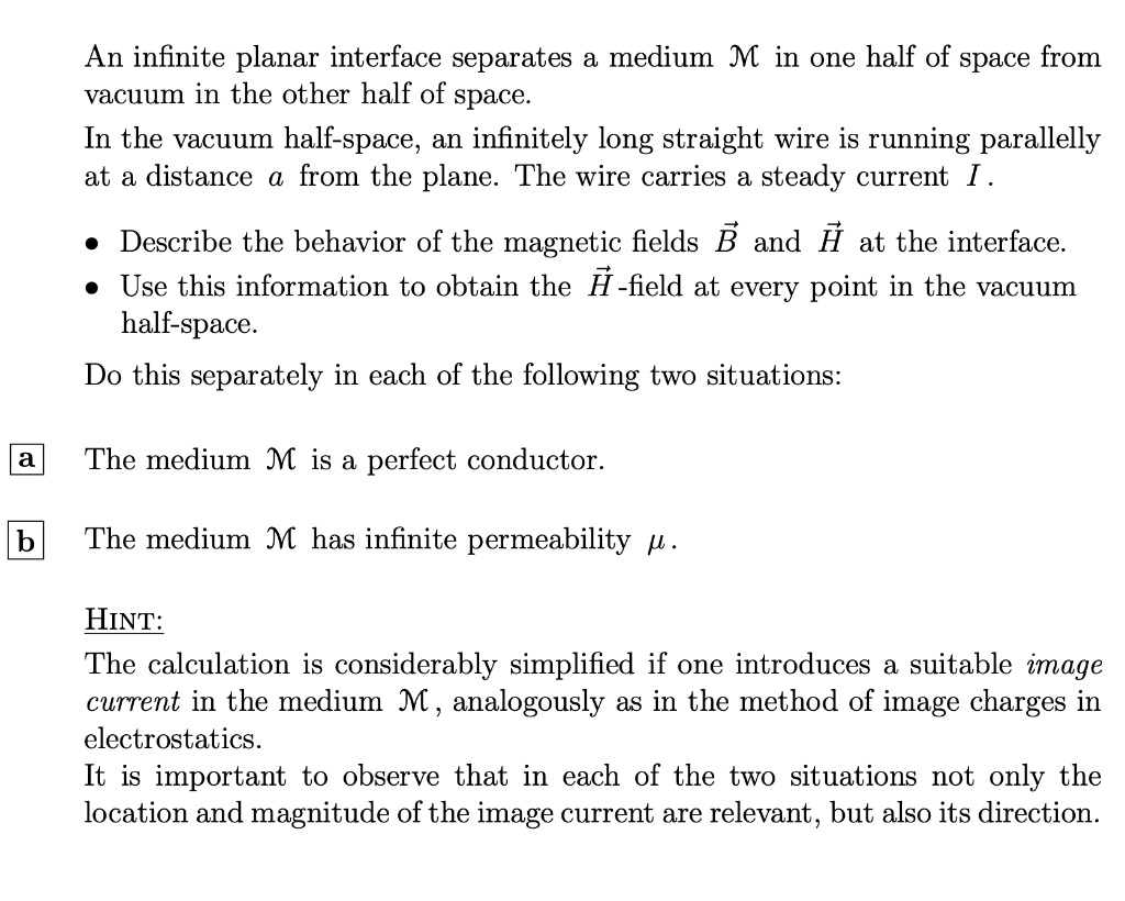 Solved An infinite planar interface separates a medium M in | Chegg.com
