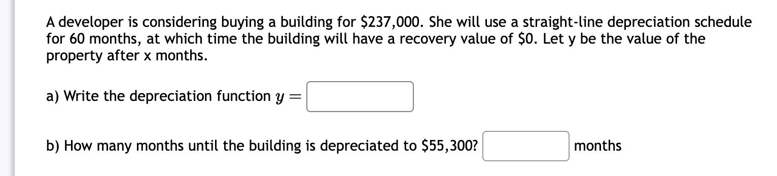 Solved A developer is considering buying a building for | Chegg.com