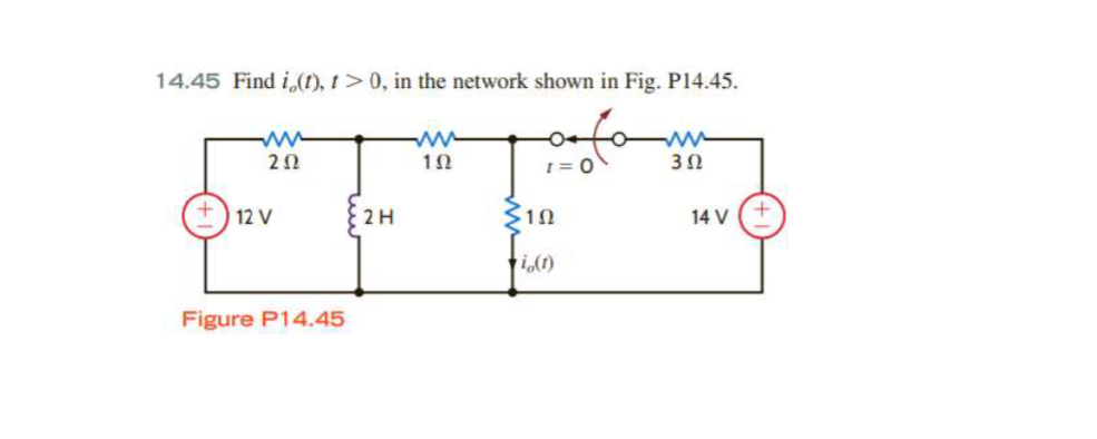 Solved 14.45 ﻿Find io(t),t>0, ﻿in the network shown in Fig. | Chegg.com