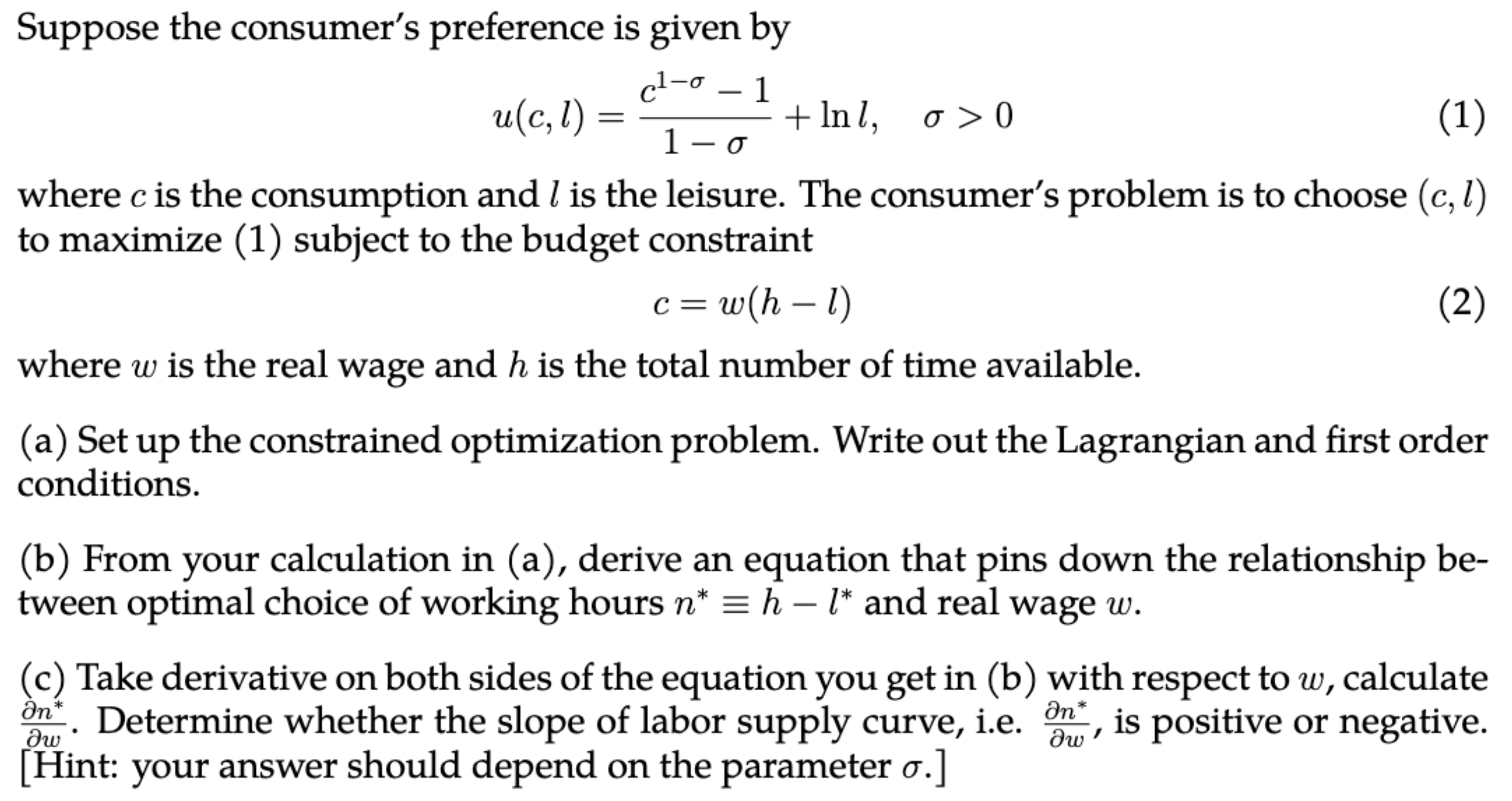 Suppose the consumer's preference is given by | Chegg.com