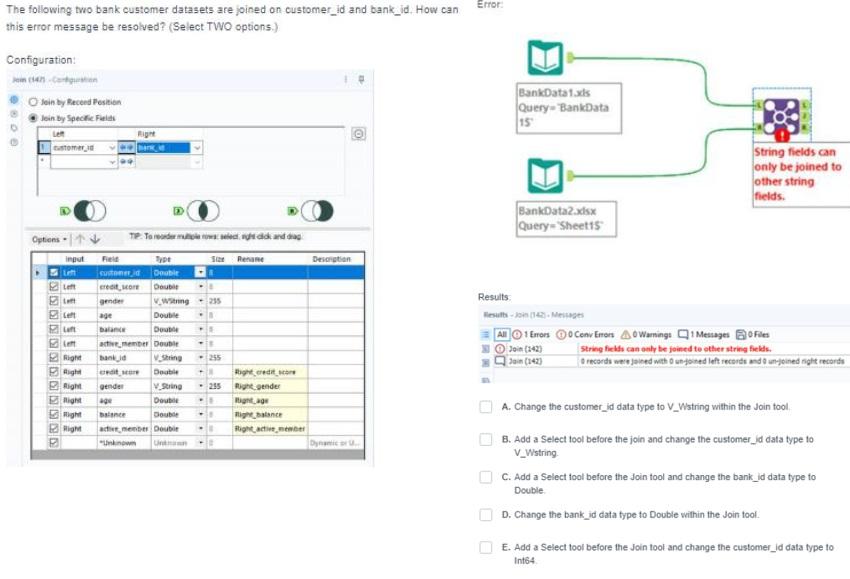 The following two bank customer datasets are joined | Chegg.com