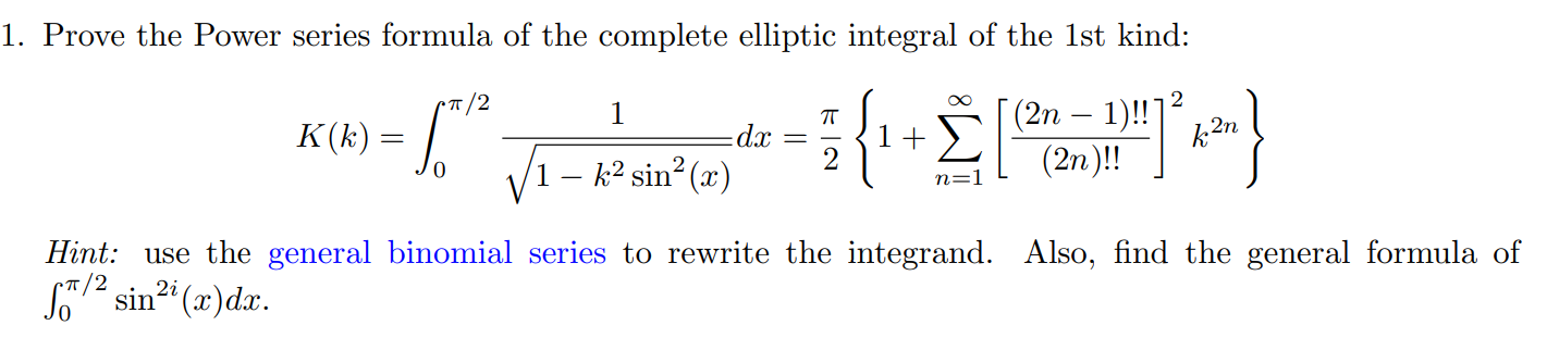 Solved 1. Prove the Power series formula of the complete | Chegg.com