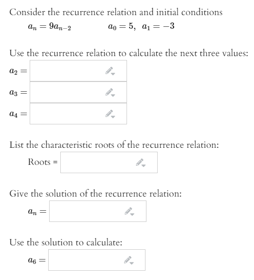 Solved Consider the recurrence relation and initial | Chegg.com