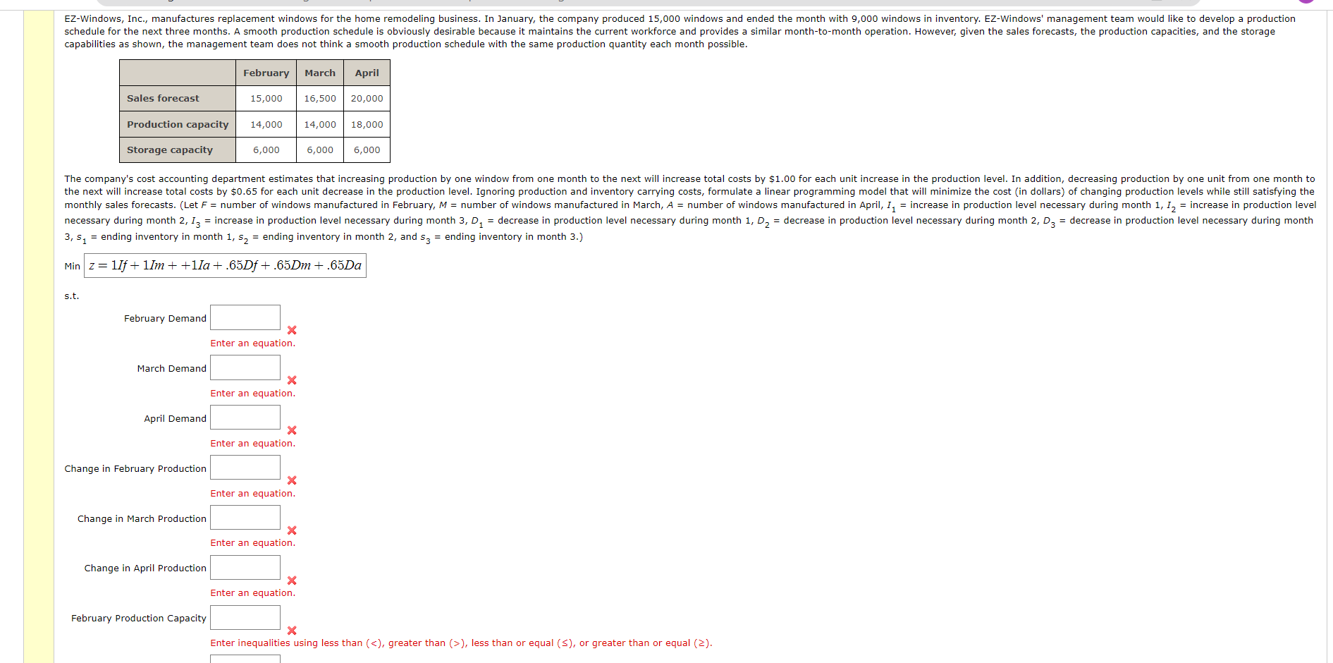 Solved necessary during month 2,I3= increase in production | Chegg.com