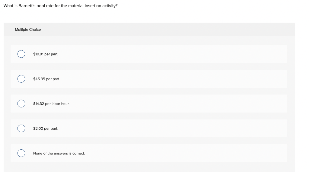 Solved Barnett Products manufactures three types of | Chegg.com