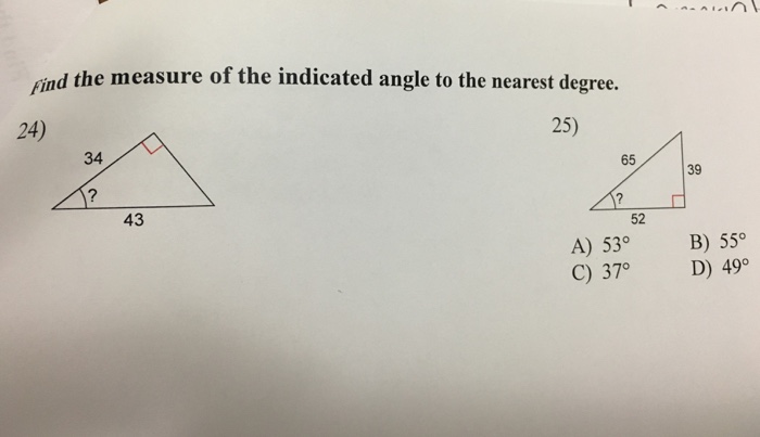 Solved Find the measure of the indicated angle to the | Chegg.com